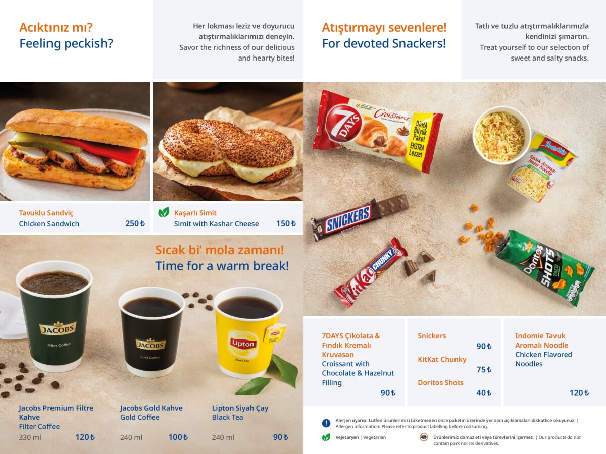 SunExpress Yemek ve Atıştırmalık Menüsü (2024) - Enucuzu Blog